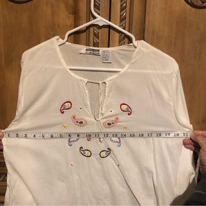 Unique Spectrum | Tops | Boho Peasant Embroidered Cotton Hippie Top ...
